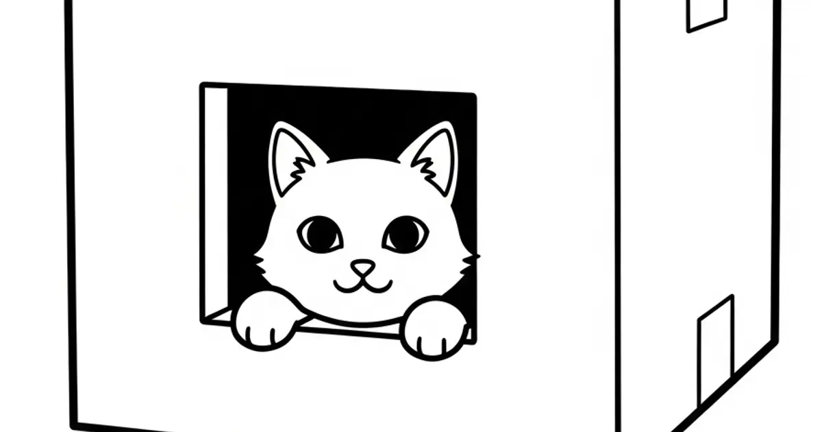 Jasper's Cardboard Castle cat Coloring Pages for Kids | KidColoringPage