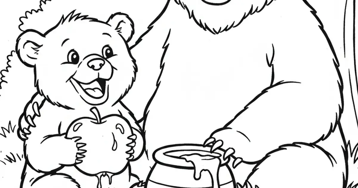Barnaby Bear's Honey Helper A toothless Bear Coloring Page ...