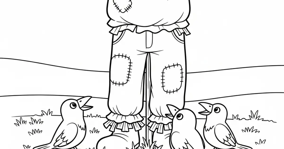 Barnaby the Scarecrow's fall Coloring Pages | KidColoringPage